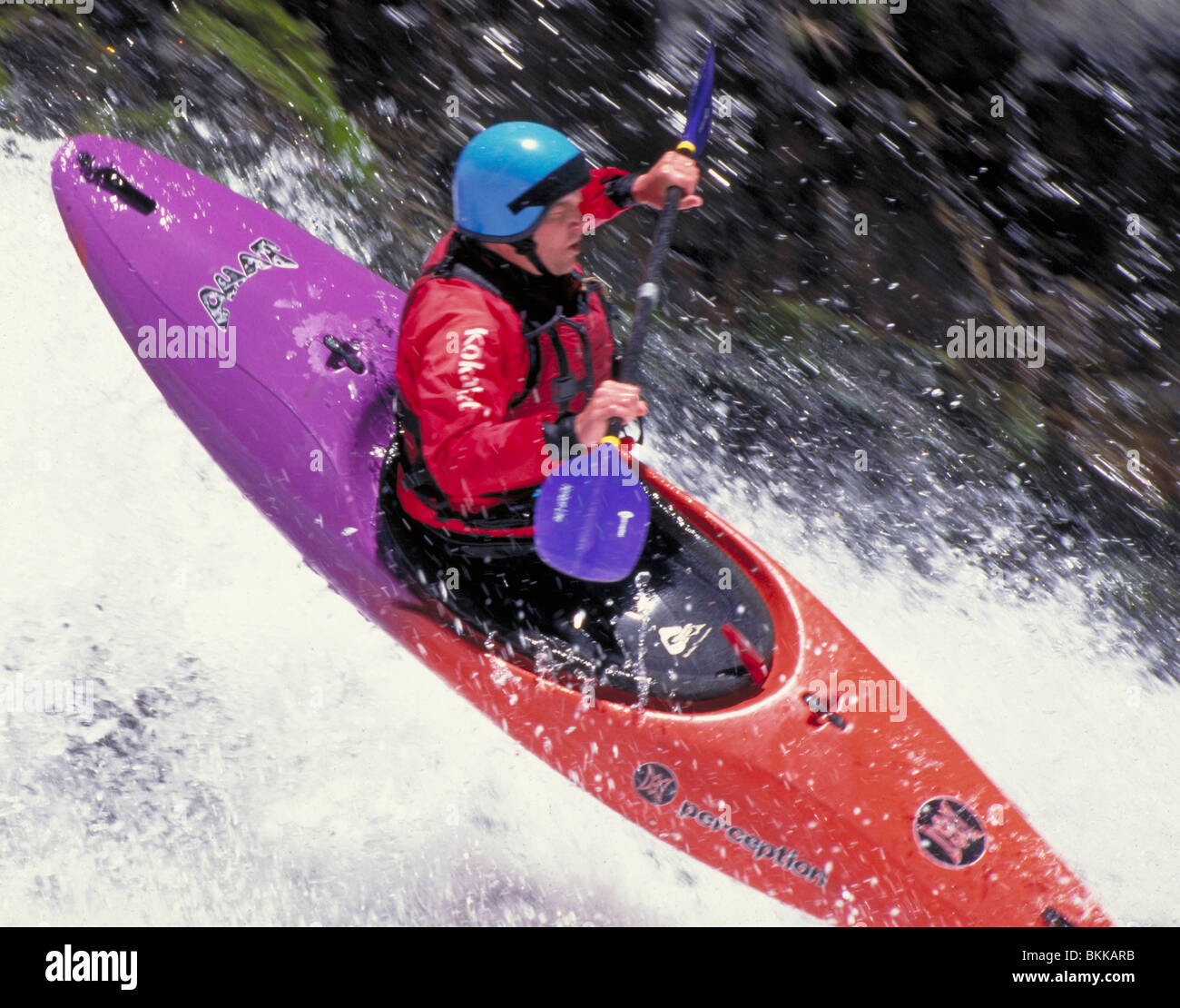 Man kayaking in river Stock Photo - Alamy