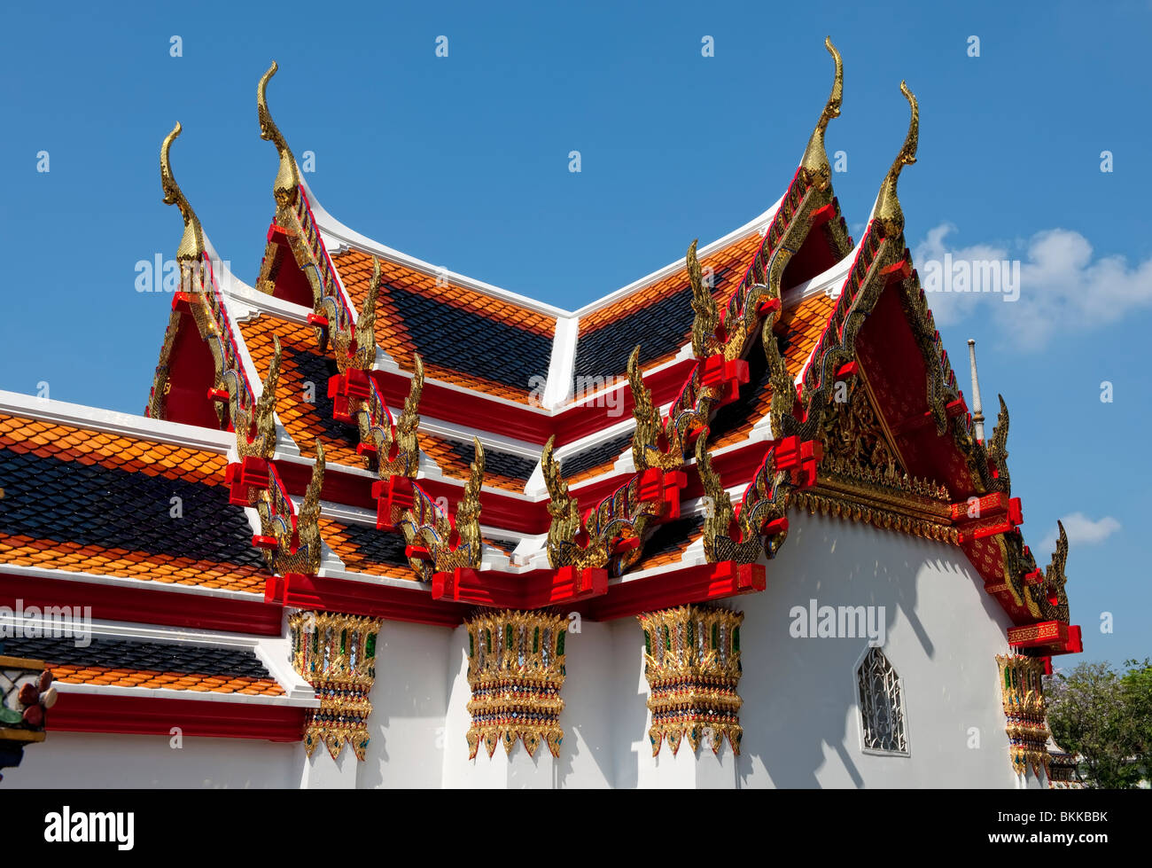 Colourful temple in the grounds of the Grand Palace in Bangkok ...