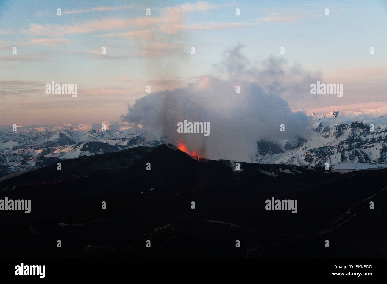 Top aerial view of volcanic eruption hi-res stock photography and ...