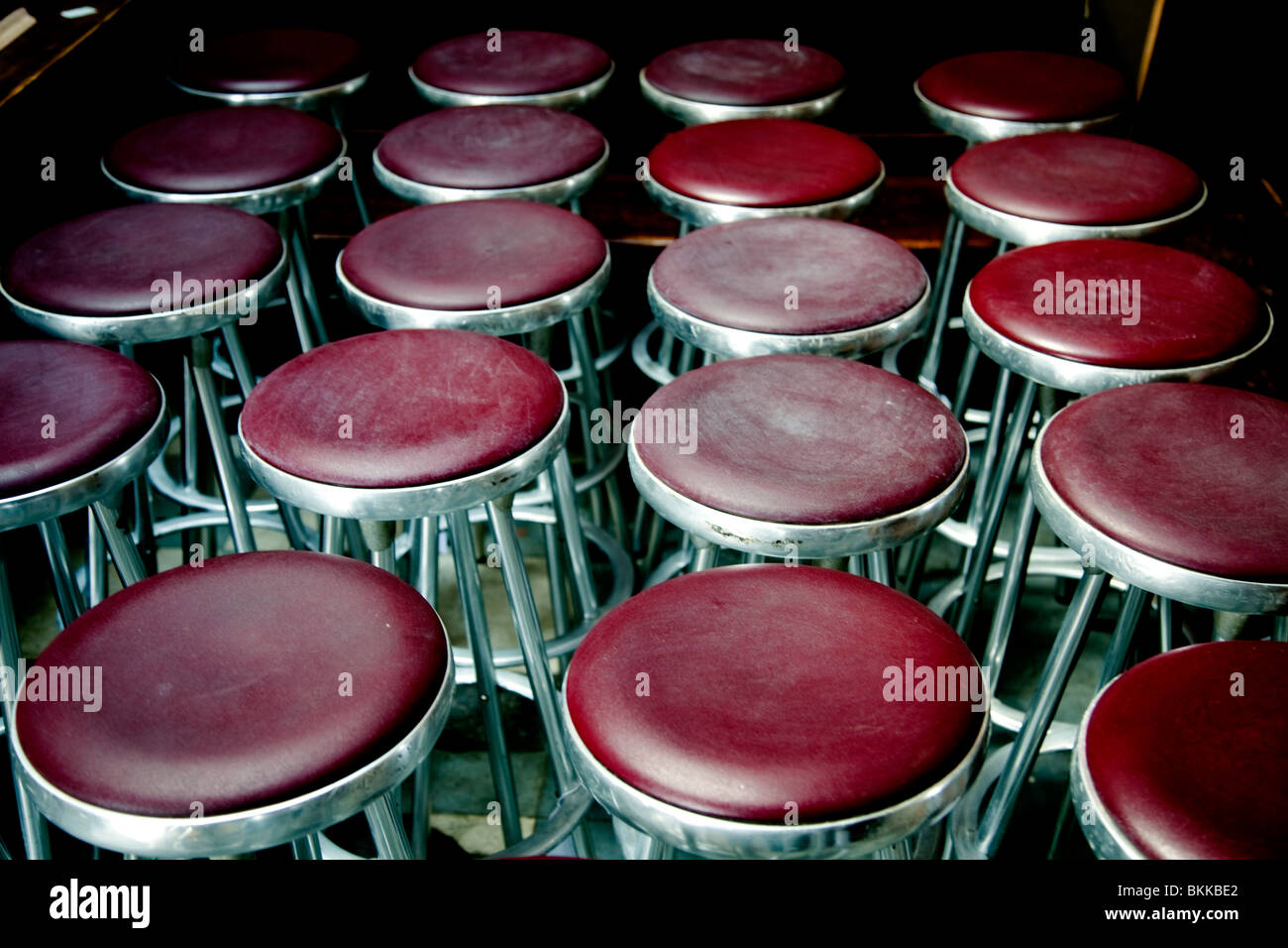 Red stools seats hi-res stock photography and images - Alamy