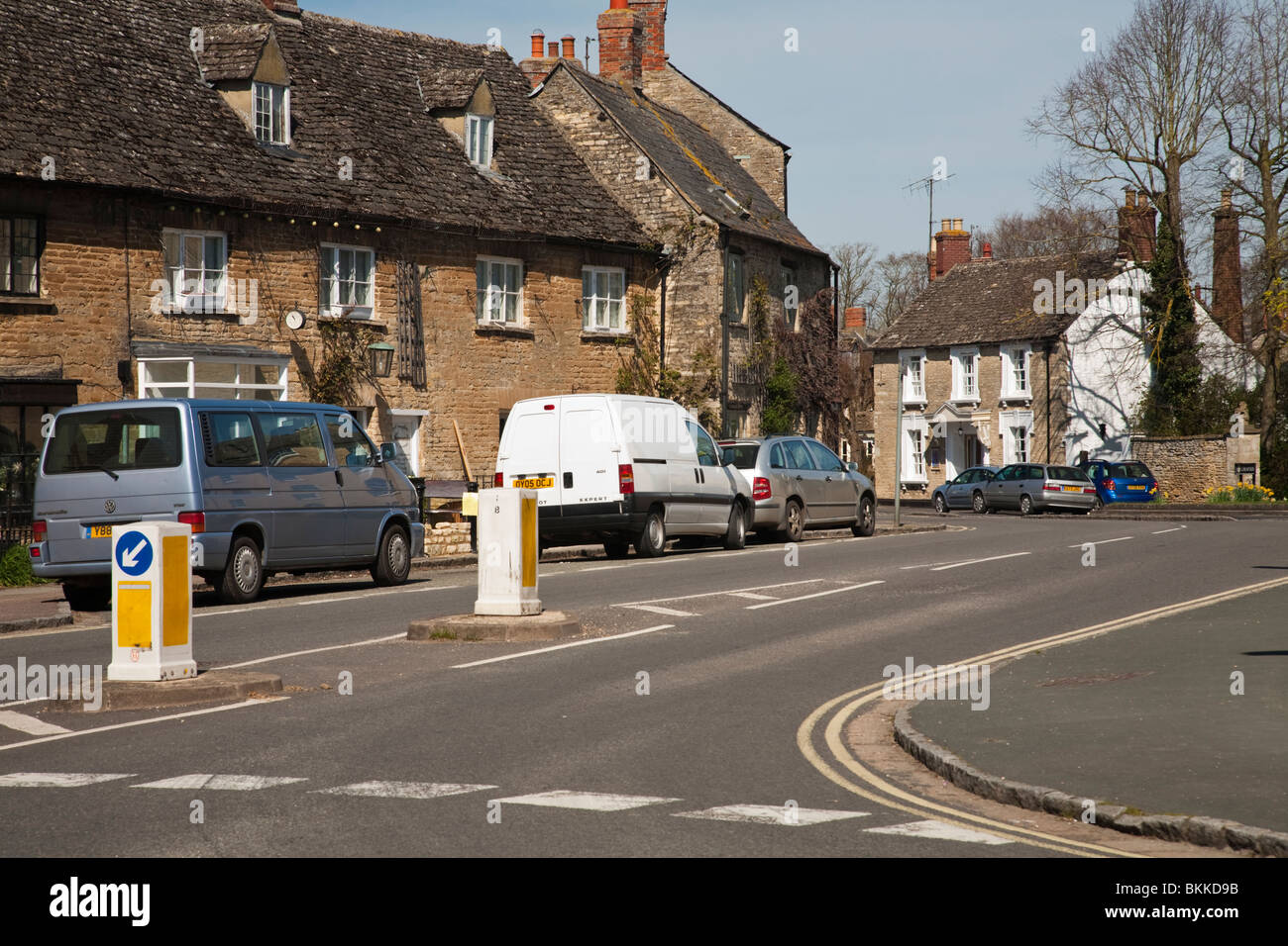 View along Cheapside in the Cotswold Village of Bampton, Oxfordshire ...