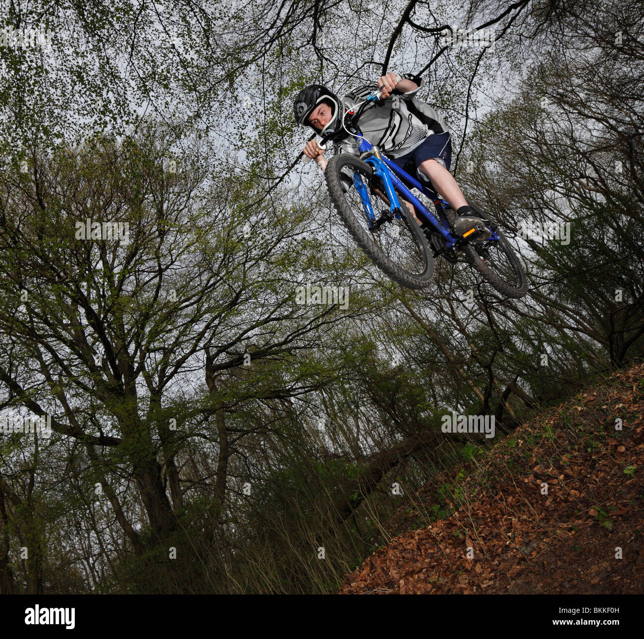 Freeriding dirt bike jumper Stock Photo - Alamy