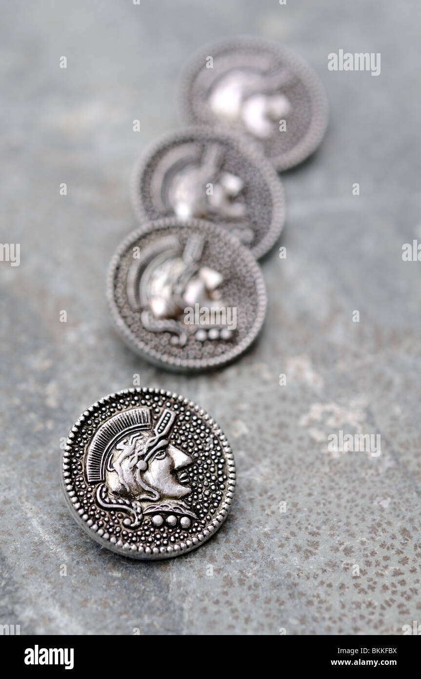 Four Roman legion themed metal buttons Stock Photo - Alamy