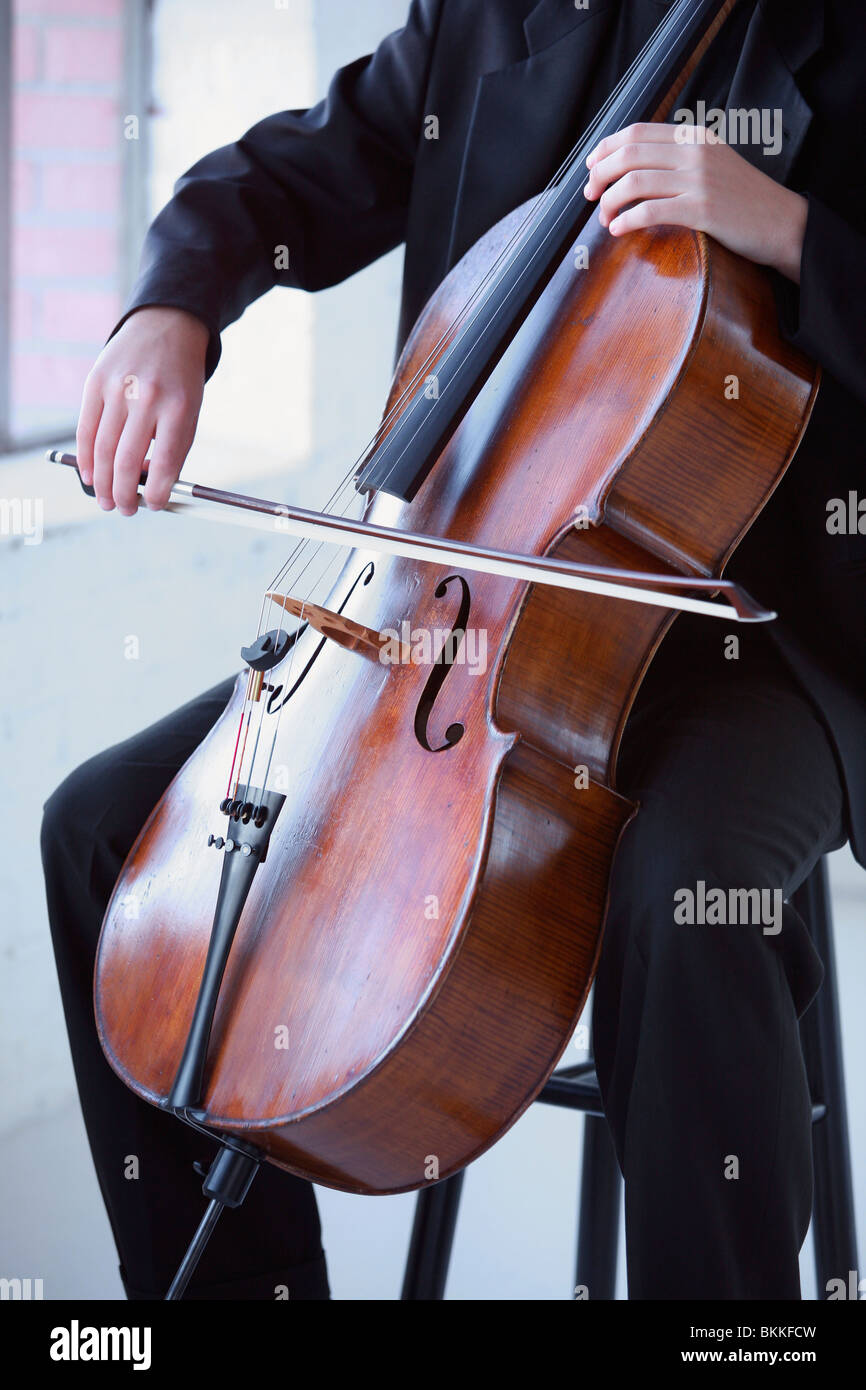 A Person Playing A Cello Stock Photo - Alamy