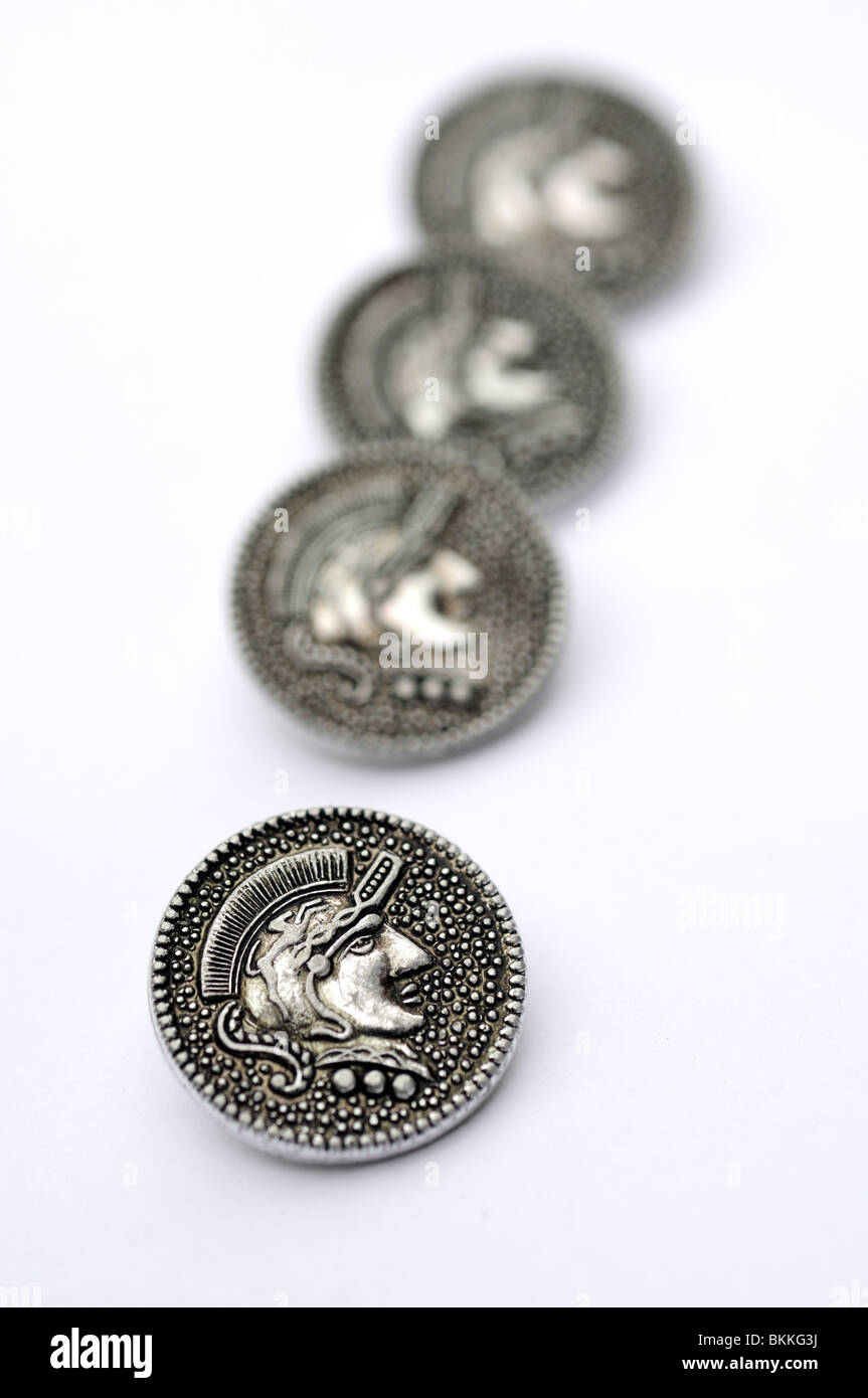 Four Roman legion themed metal buttons Stock Photo - Alamy
