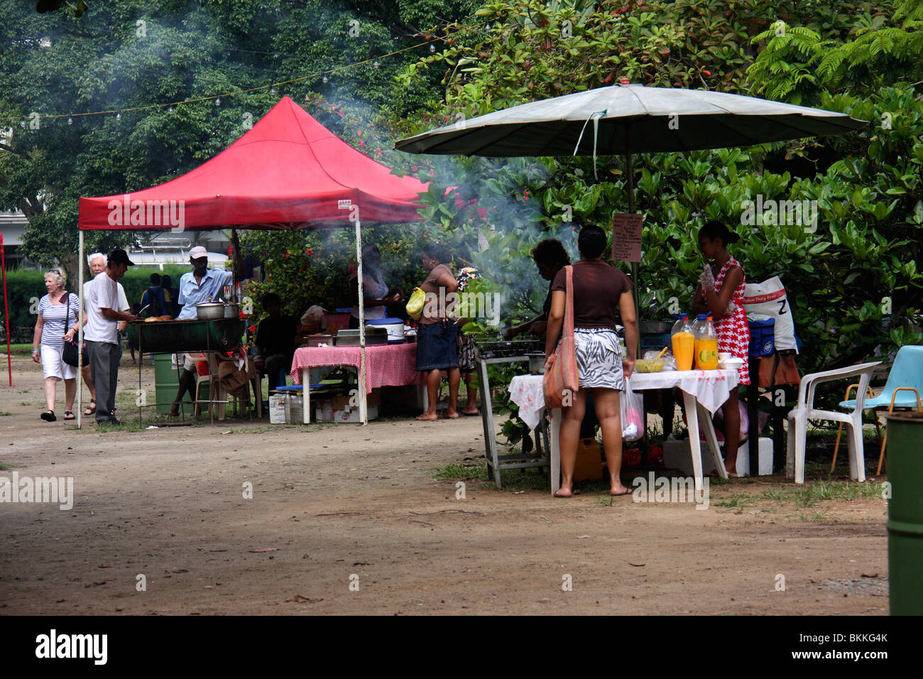 snacks and lunch food selling shops in a park at victoria,mahe ...