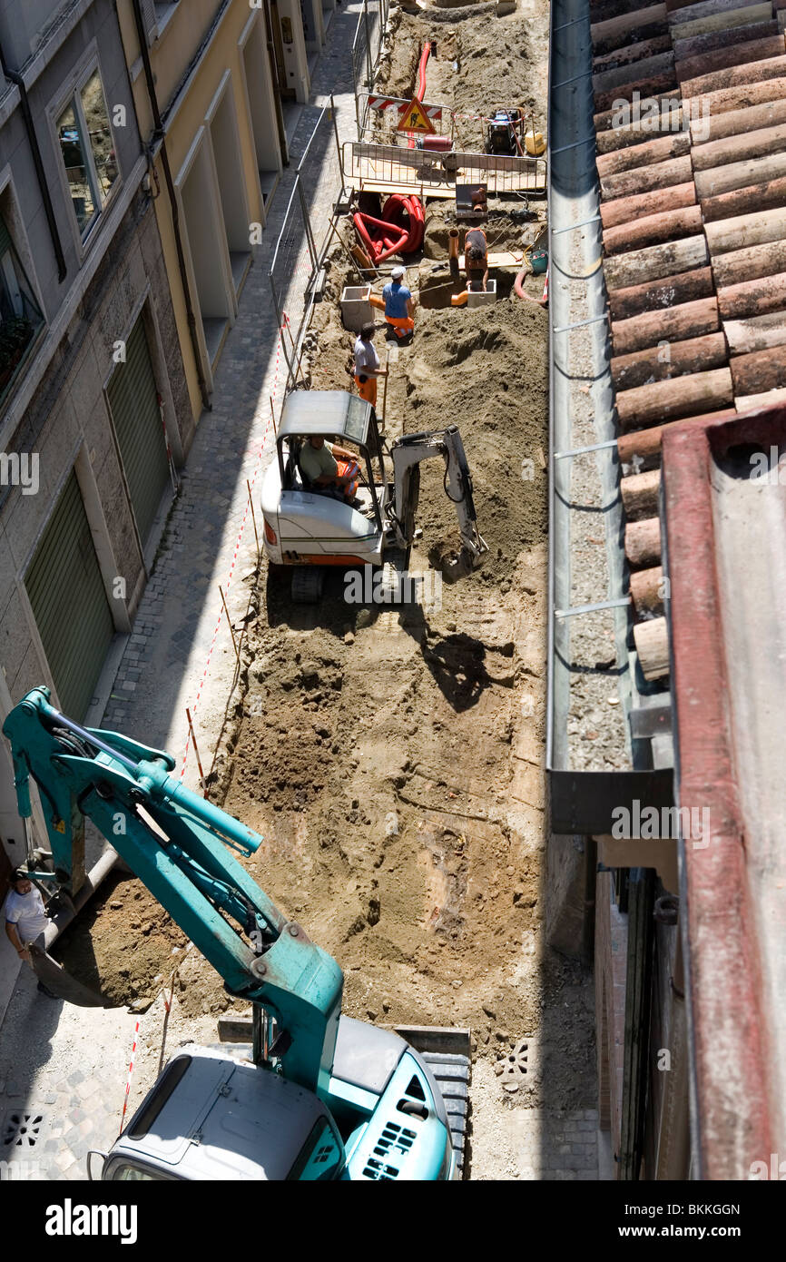 man at work aerial view Stock Photo - Alamy