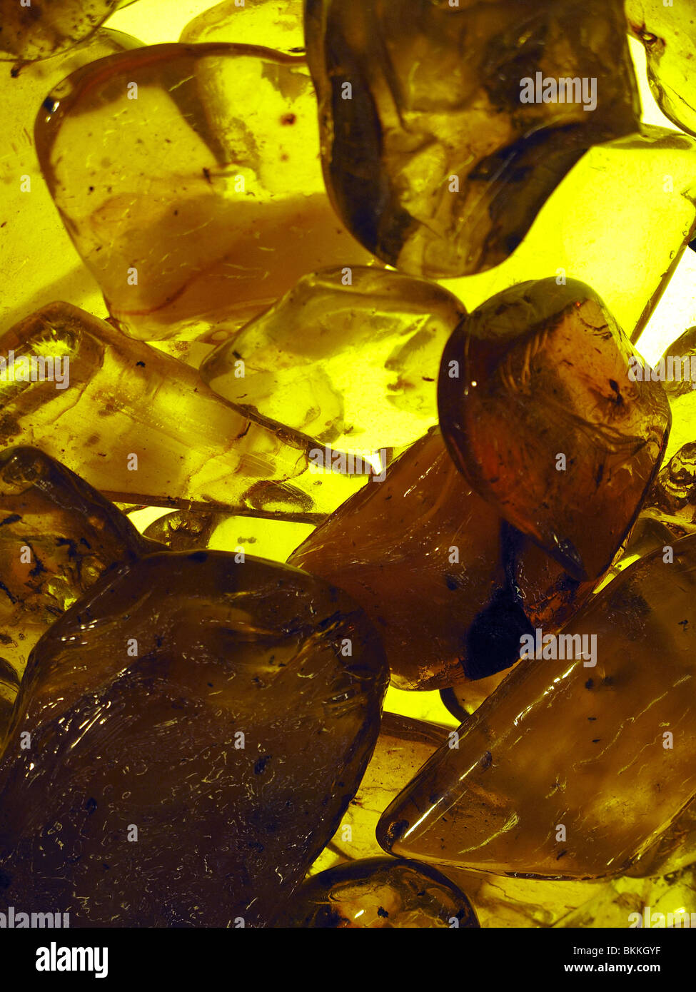 Close up of polished amber stones (fossilized tree resin Stock Photo ...