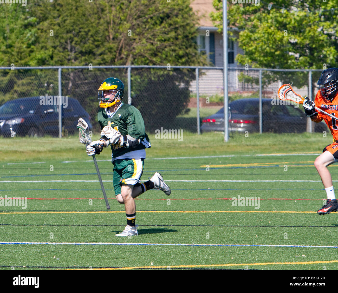 Boys high school varsity lacrosse game match Stock Photo - Alamy