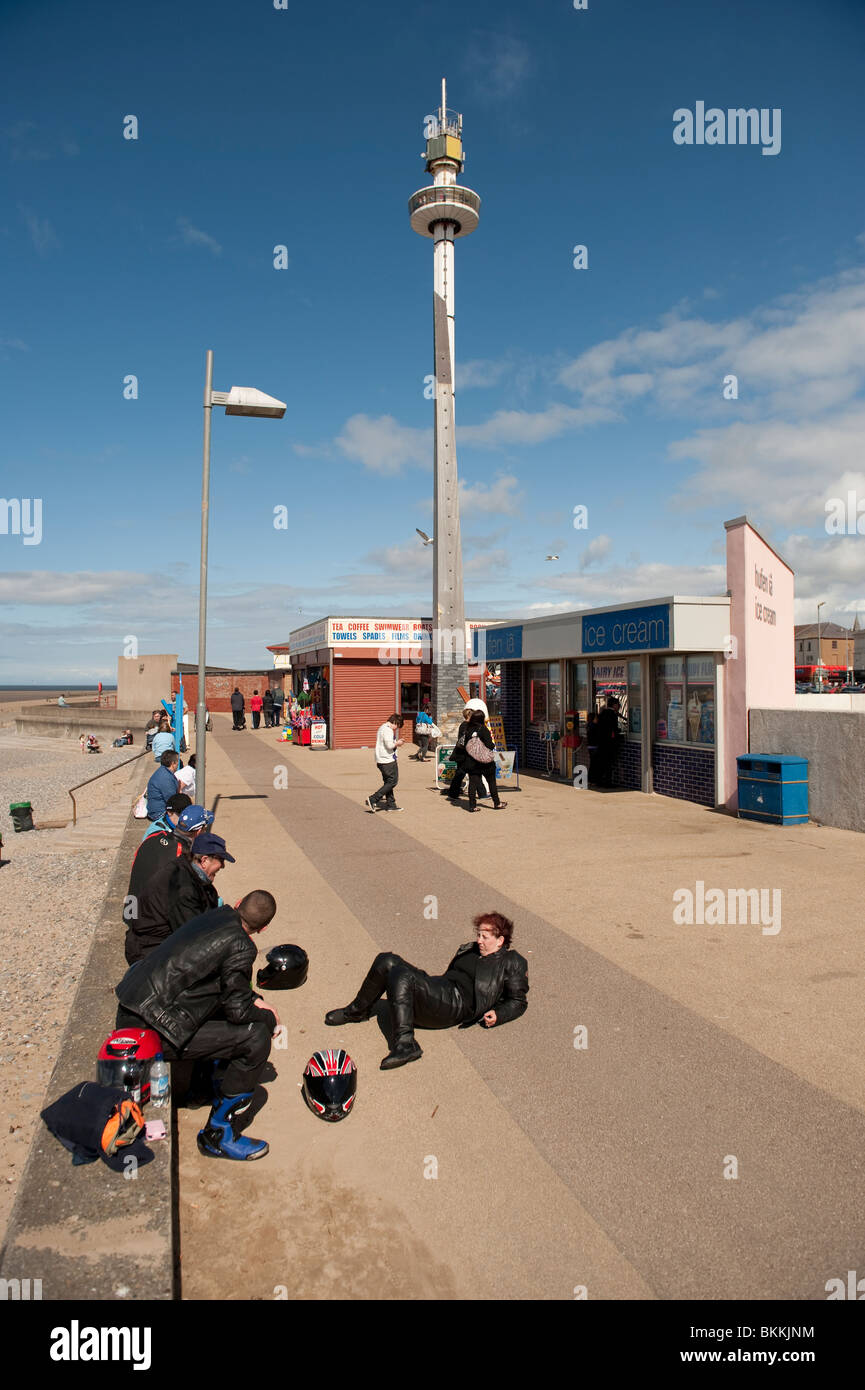 summer afternoon - People relaxing on the promenade at Rhyl, north ...
