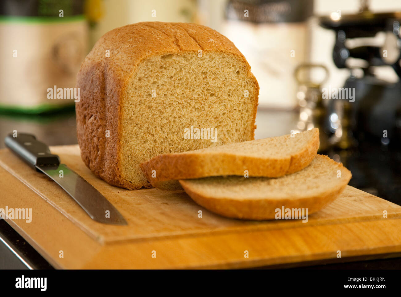 Loaf of bread in kitchen setting Stock Photo - Alamy