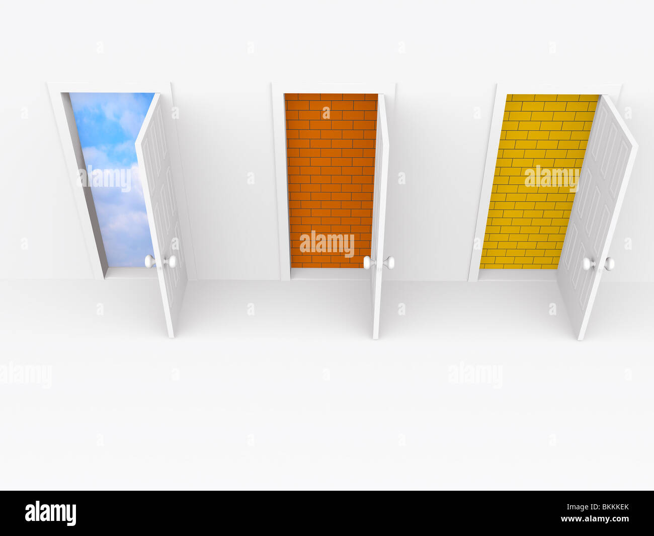 Three closed doors hi-res stock photography and images - Alamy