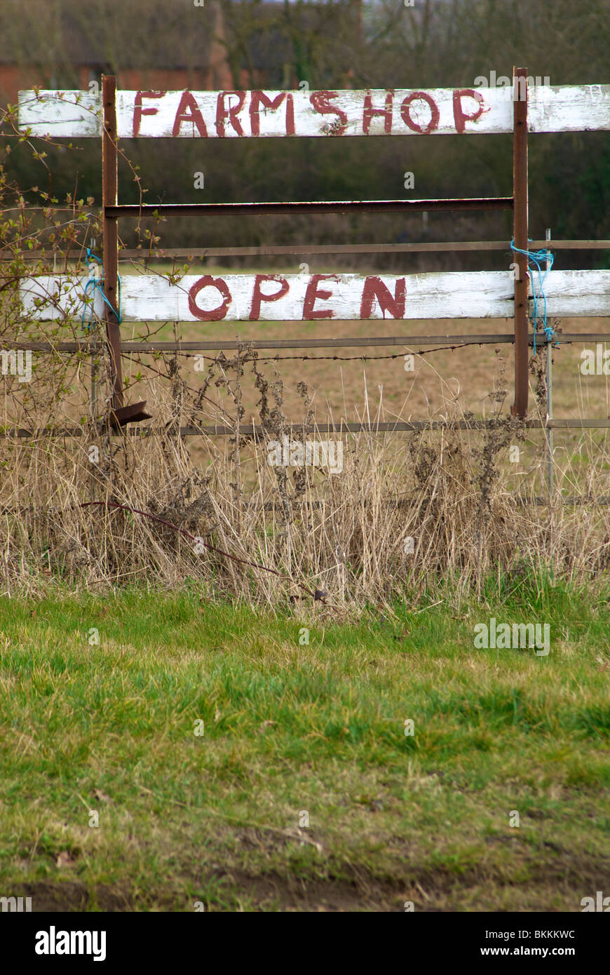 Farm Shop Open Sign Rustic Stock Photo - Alamy