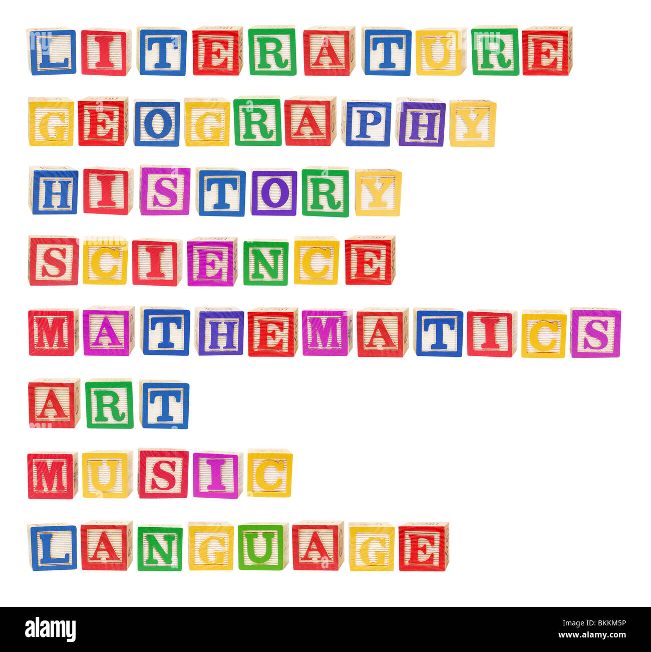 School subjects cut Cut Out Stock Images & Pictures - Alamy