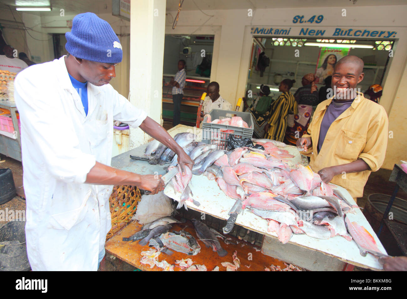 Nairobi, Kenya, downtown city market, Muindi Mbingu Street Stock Photo ...
