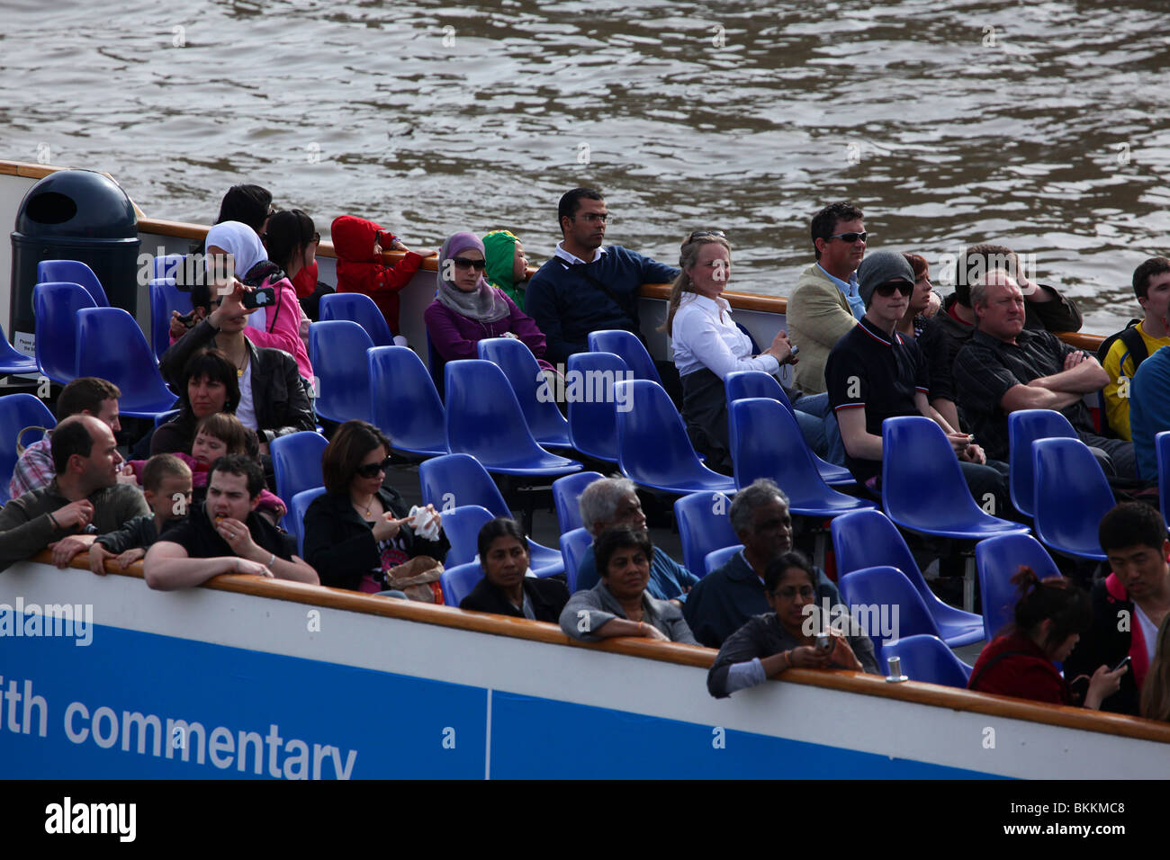 Tourist on a open top boat Stock Photo - Alamy