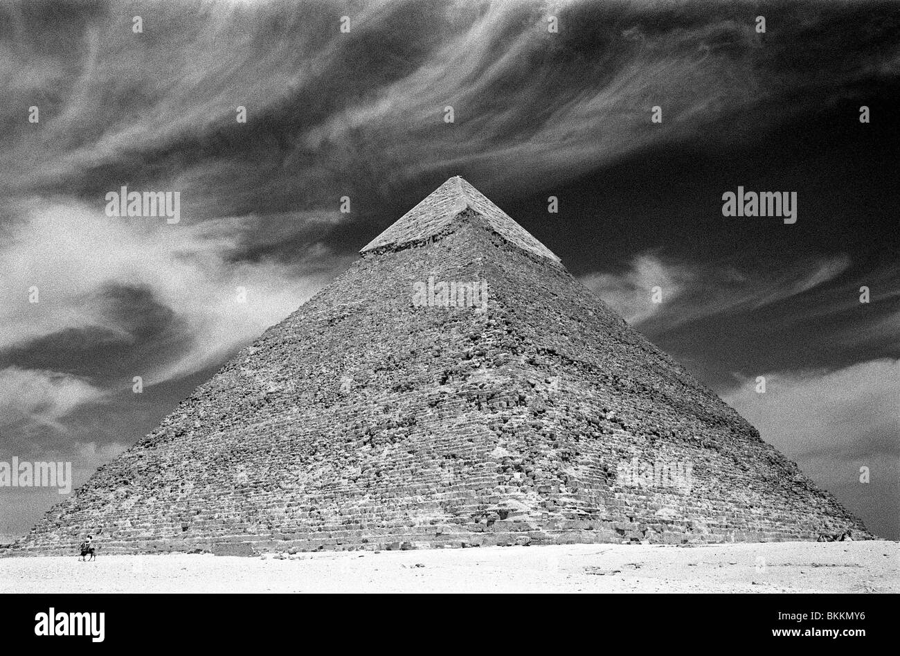 The Pyramid of Khafre at Giza, with its peak still capped with a ...