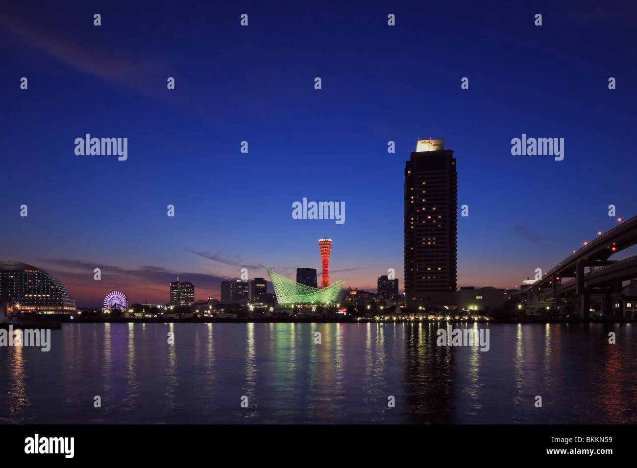 Port of Kobe Night view Stock Photo - Alamy