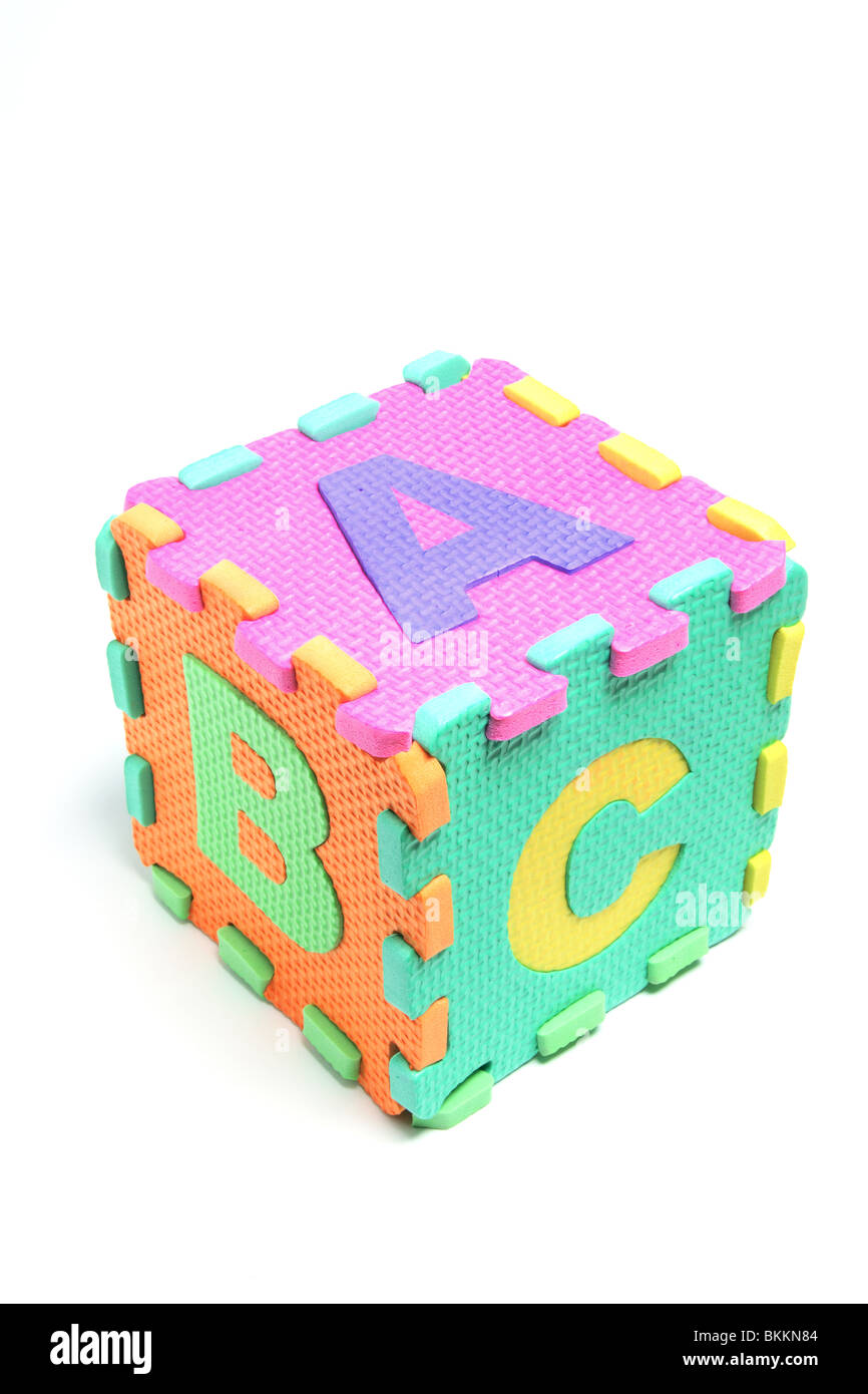 Alphabet Puzzle Cube Stock Photo - Alamy