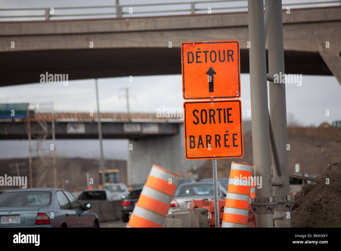 Construction road work sign Stock Photo - Alamy