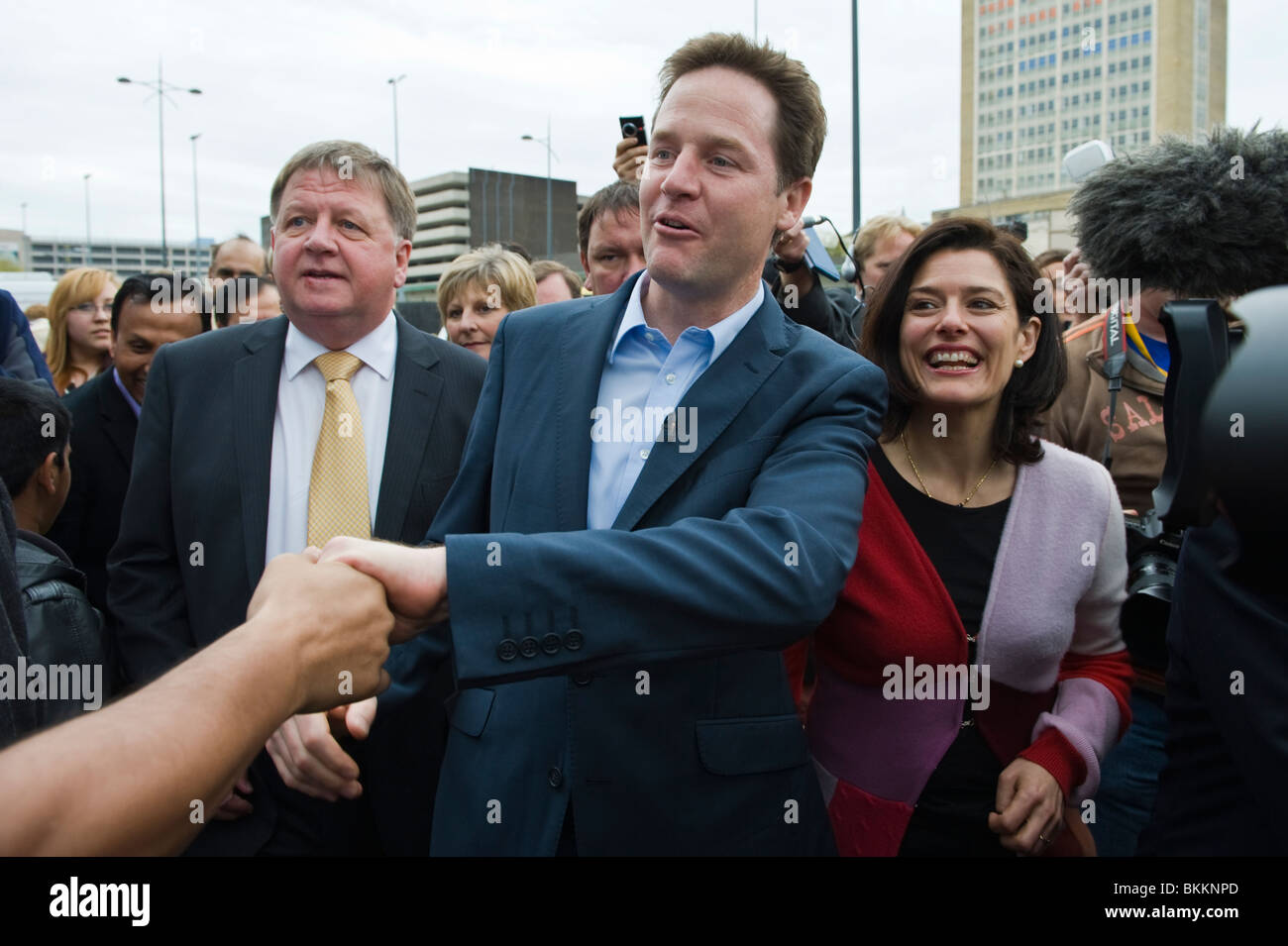 Liberal Democrats leader Nick Clegg and wife Miriam surrounded by ...