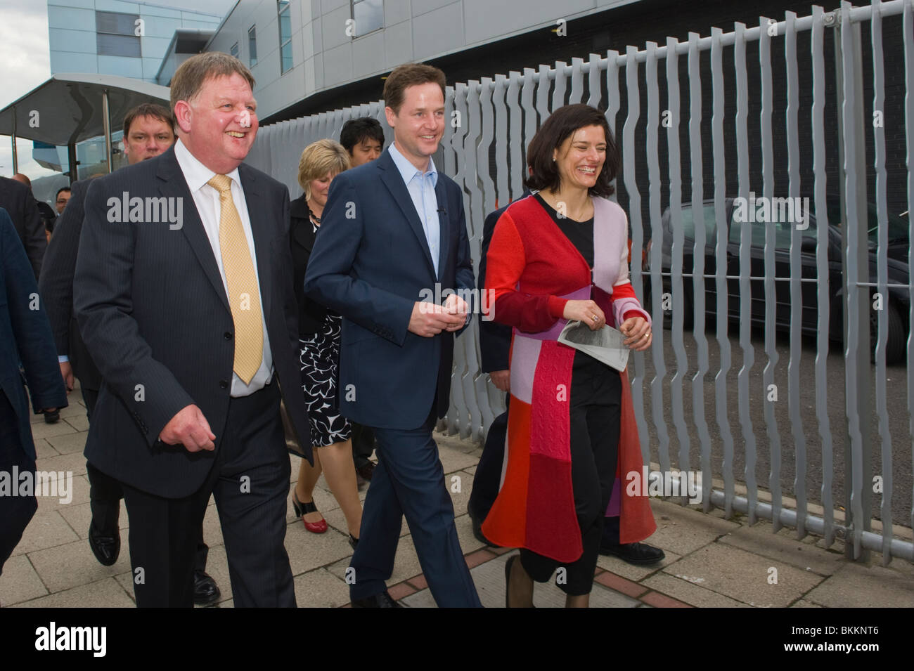 Liberal Democrats leader Nick Clegg and wife Miriam surrounded by ...