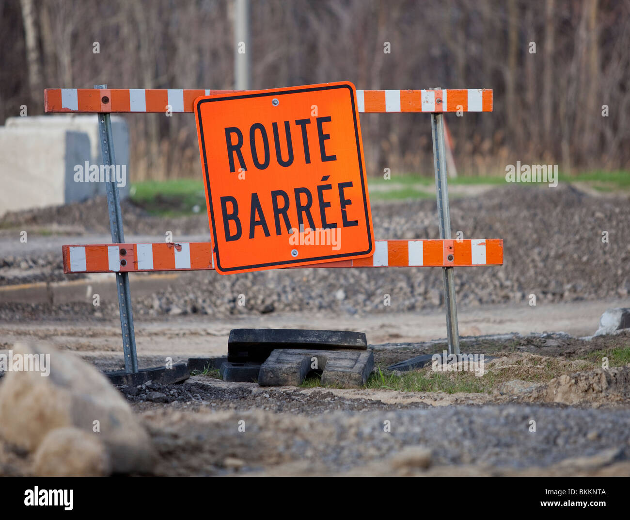 Construction road work sign Stock Photo - Alamy