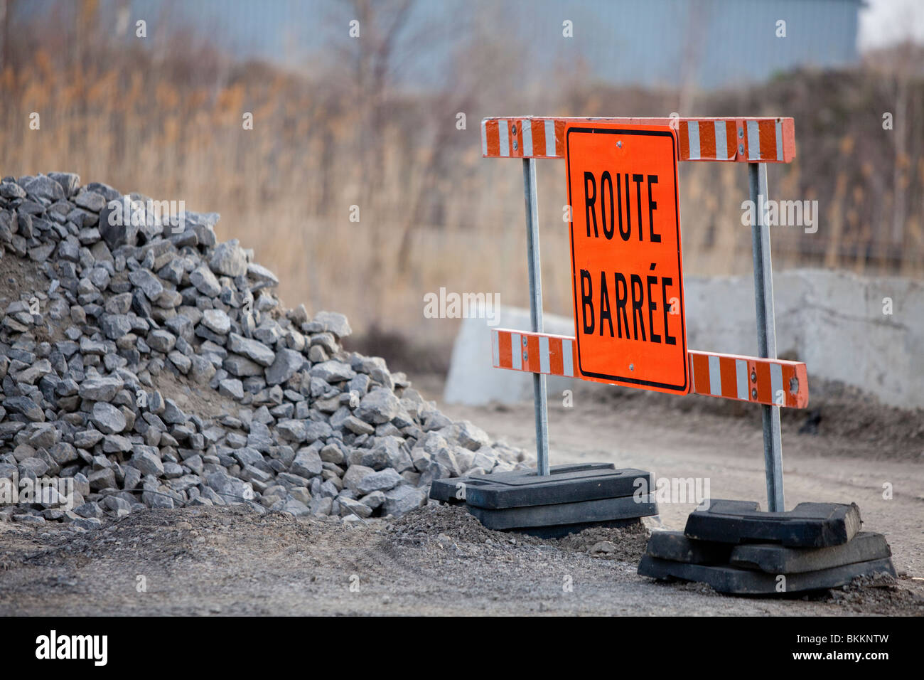 Construction road work sign Stock Photo - Alamy