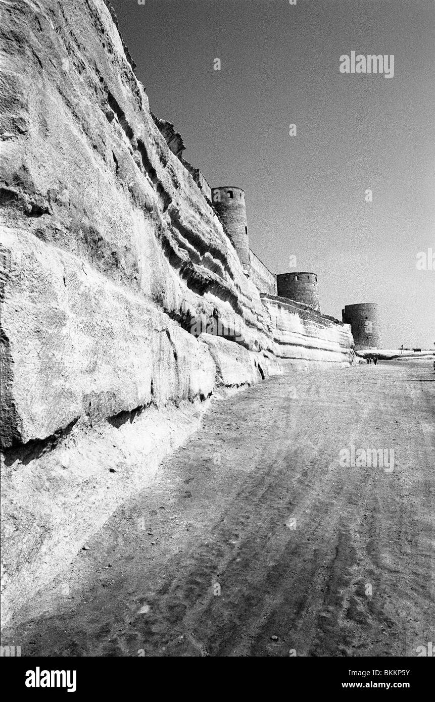The Impressive walls of Cairo's Citadel with the turrets of Burg ar ...