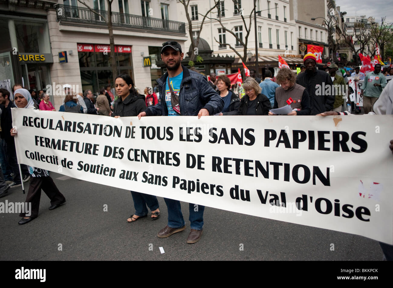 Groups of Diverse People Demonstrating in May 1, May Day Demonstration ...
