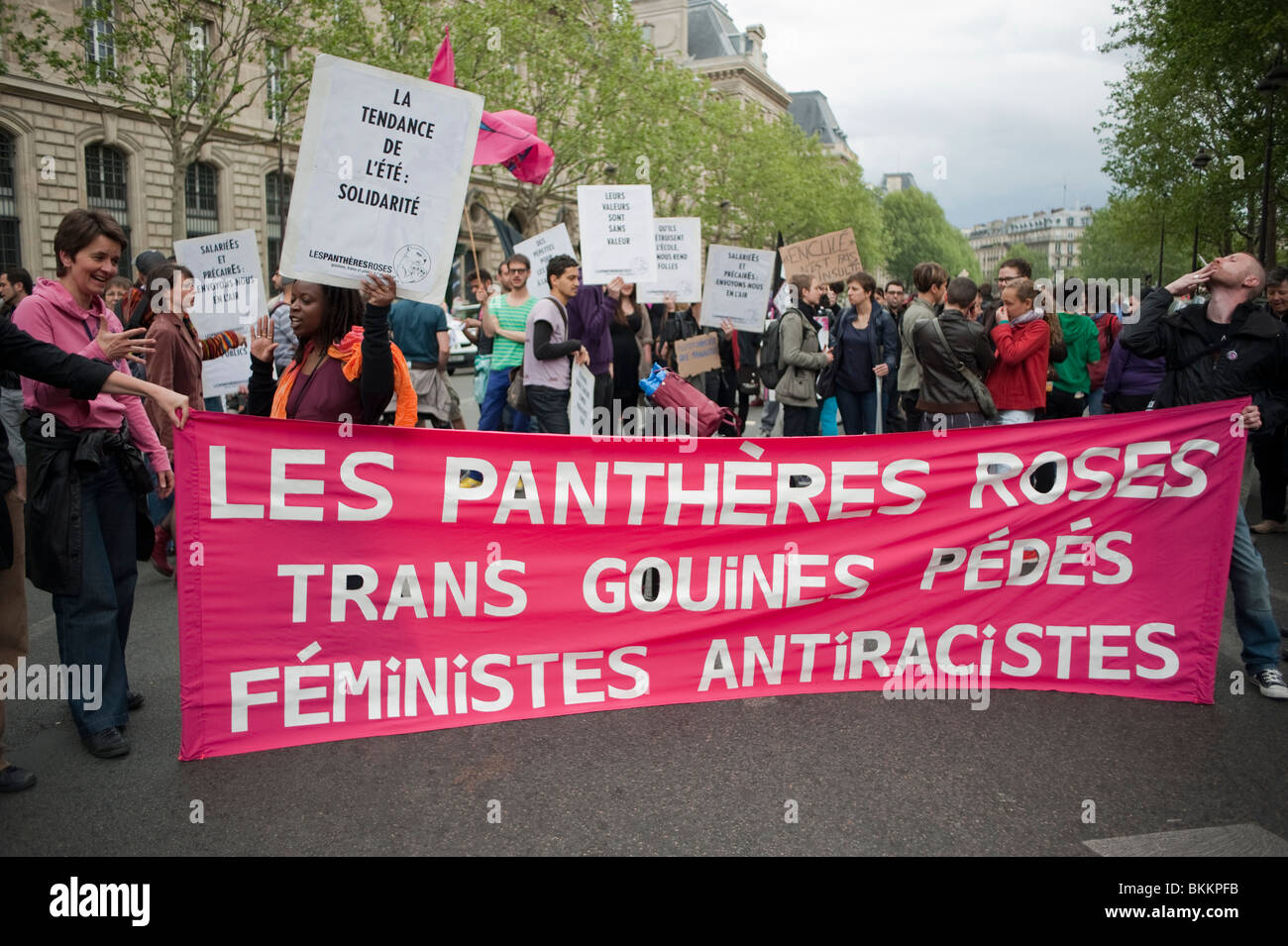 Lgbtq protesters with placard hi-res stock photography and images - Alamy