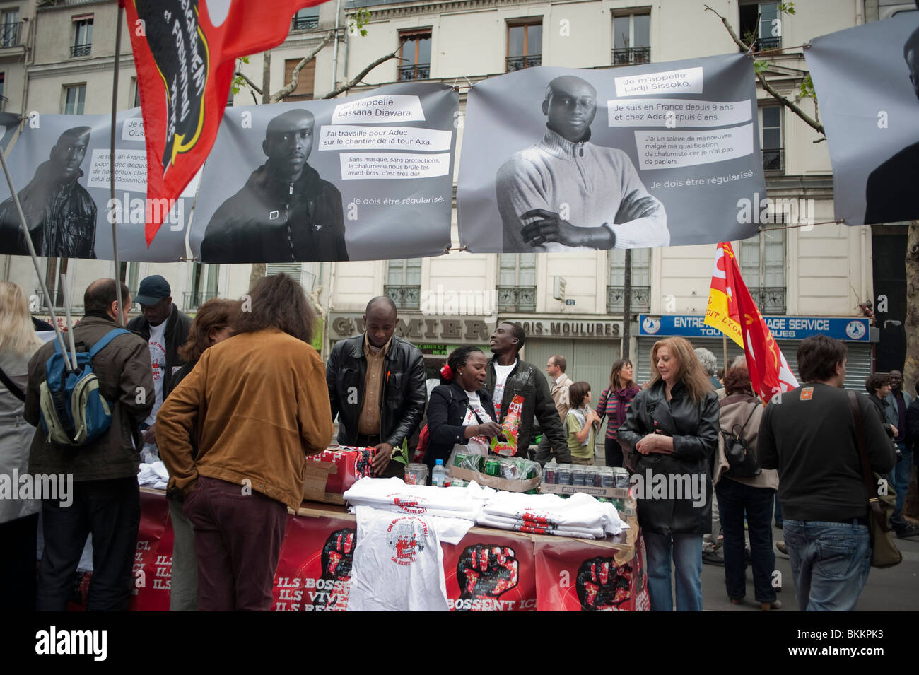France's trade unions, African Illegal Immigrants Posters, Street ...