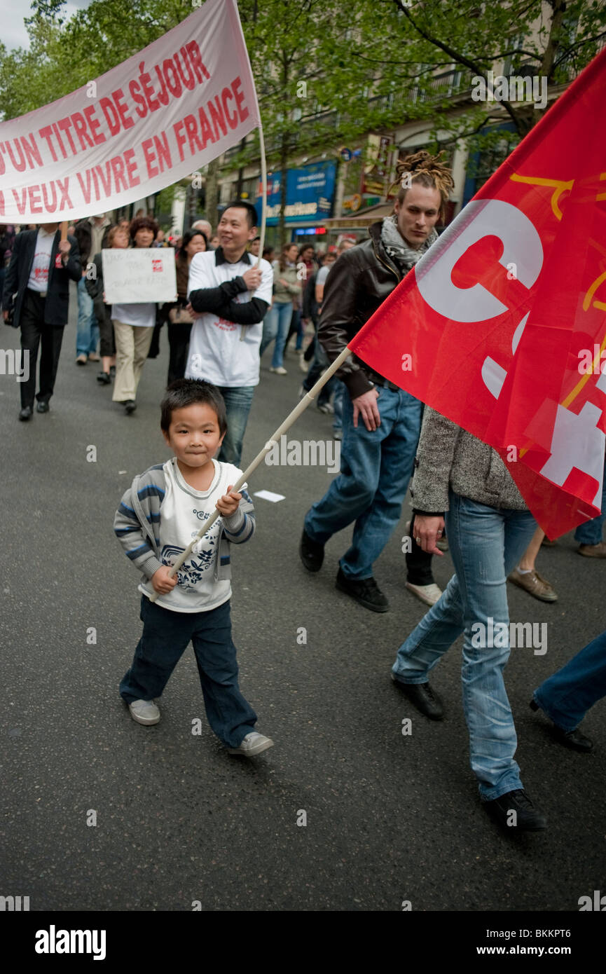 France's leading trade unions, Demonstrating in May 1, May Day ...