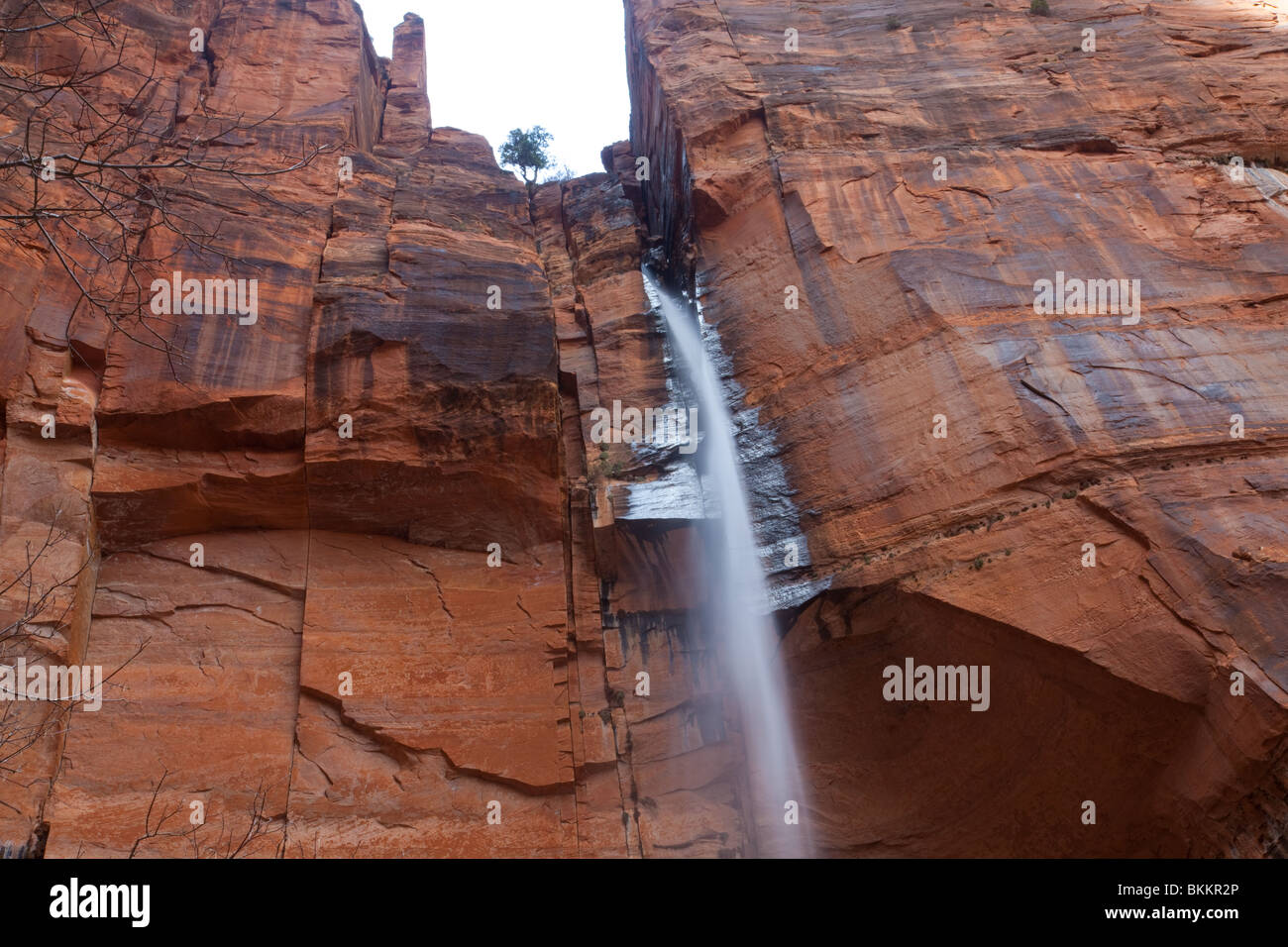 Upper Emerald Pools waterfall at Zion National Park, Utah, USA Stock ...