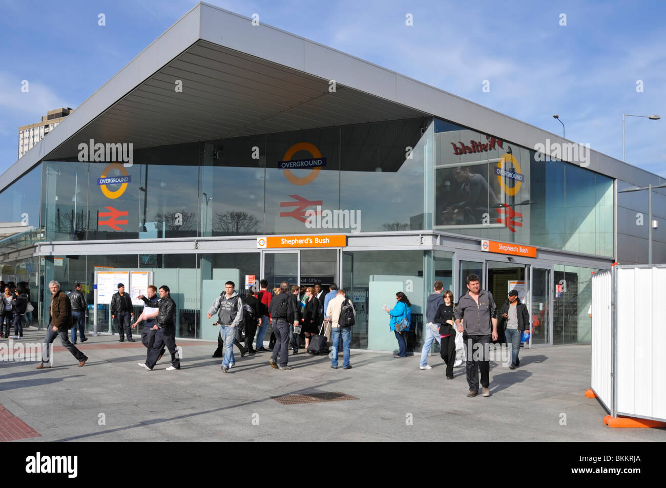 Shepherds Bush overground train station adjacent to Westfield shopping ...