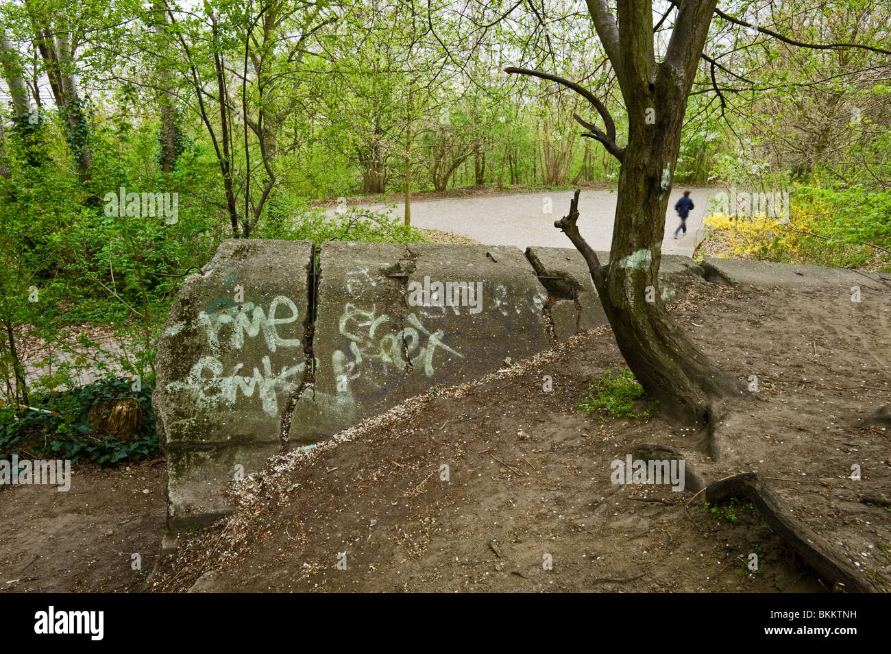 Remains of a flak tower at the big Bunkerberg rubble mountain, also ...