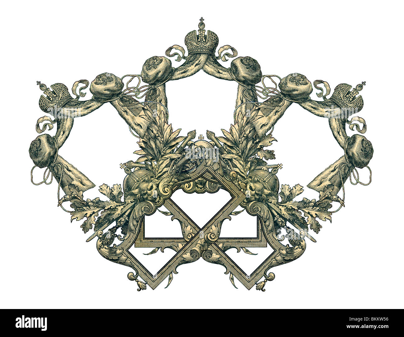 Luxuriously illustrated old colored victorian frame Stock Photo - Alamy