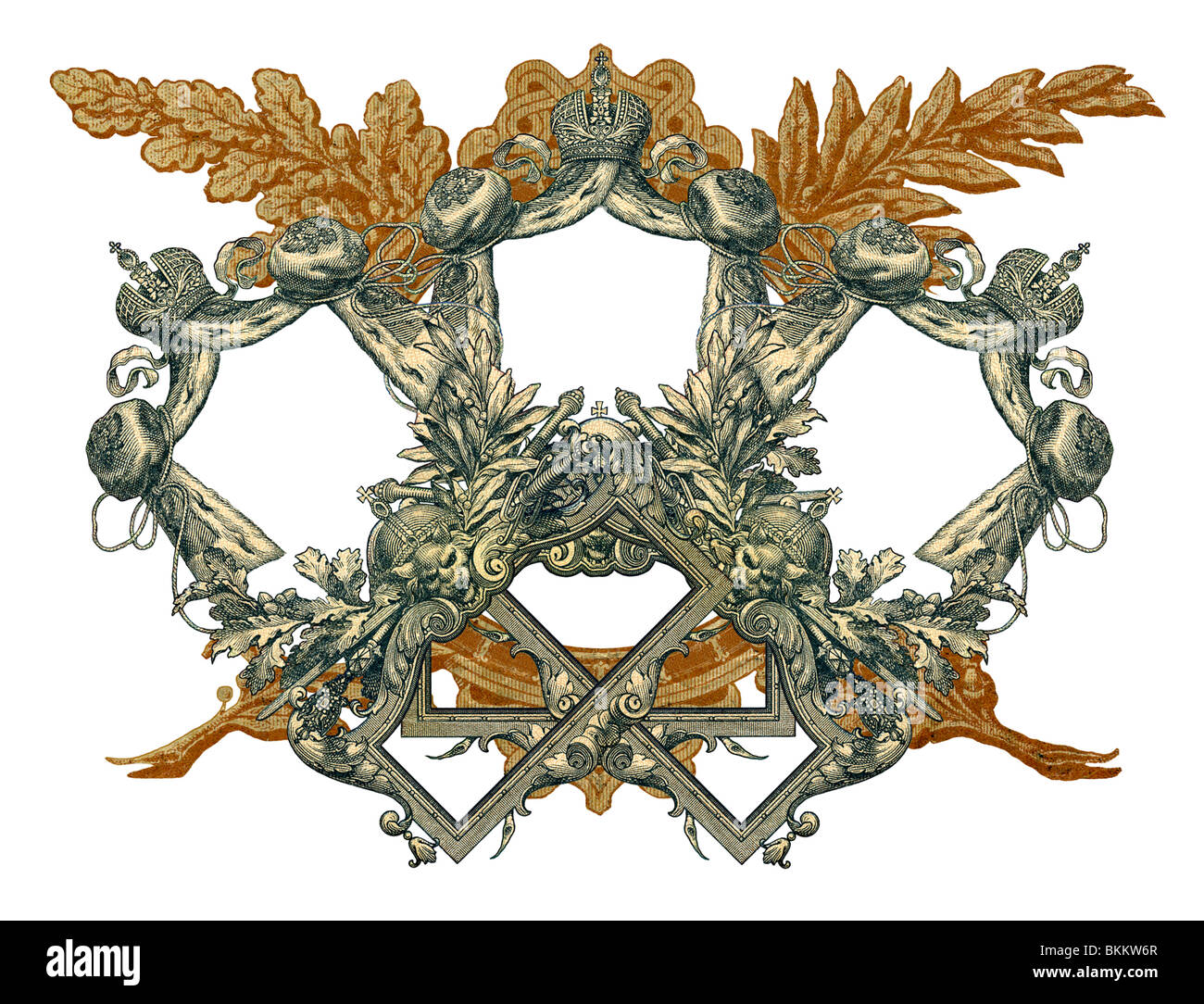 Luxuriously illustrated old colored victorian frame Stock Photo - Alamy