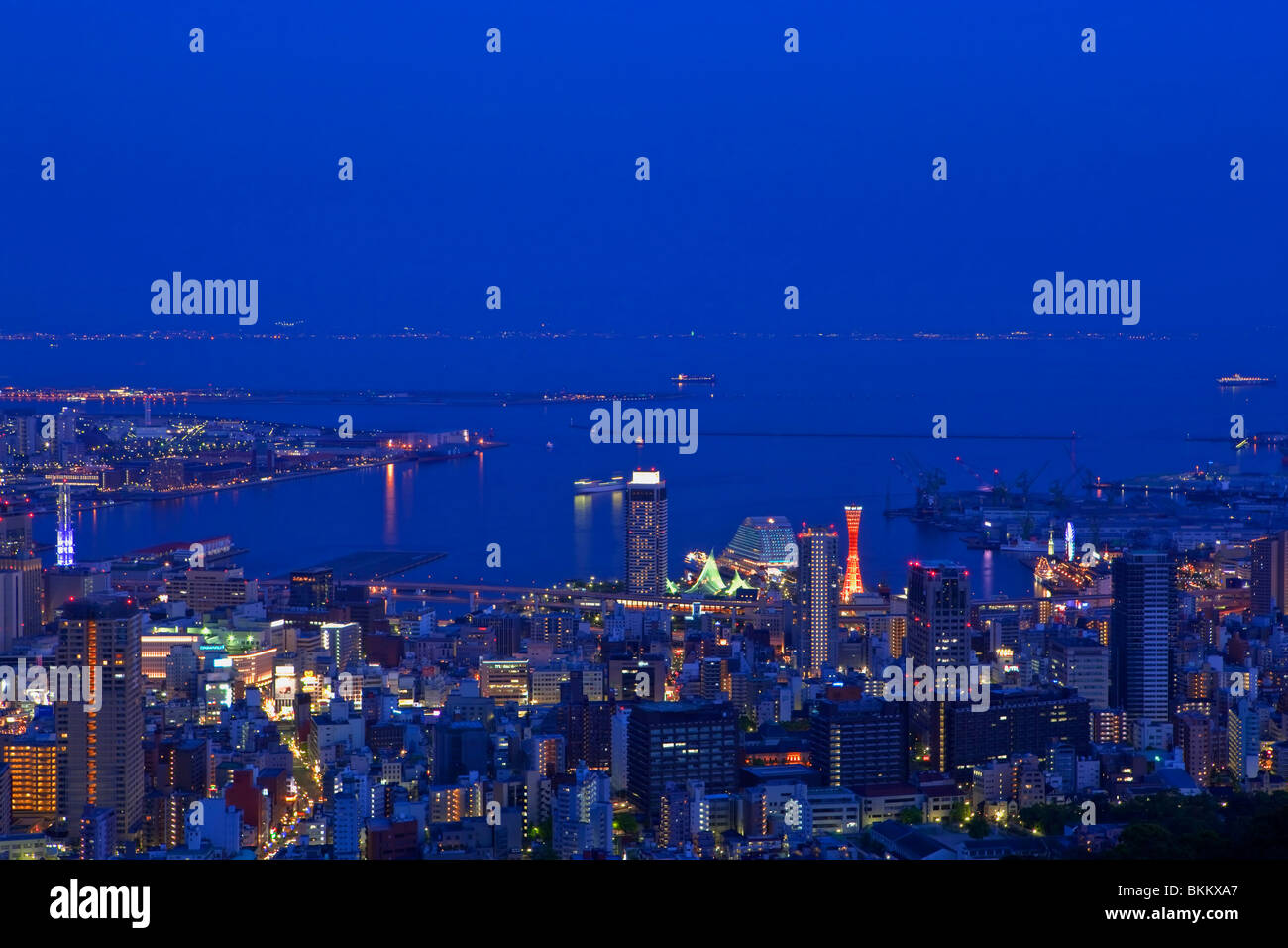 Port of Kobe Night view Stock Photo - Alamy