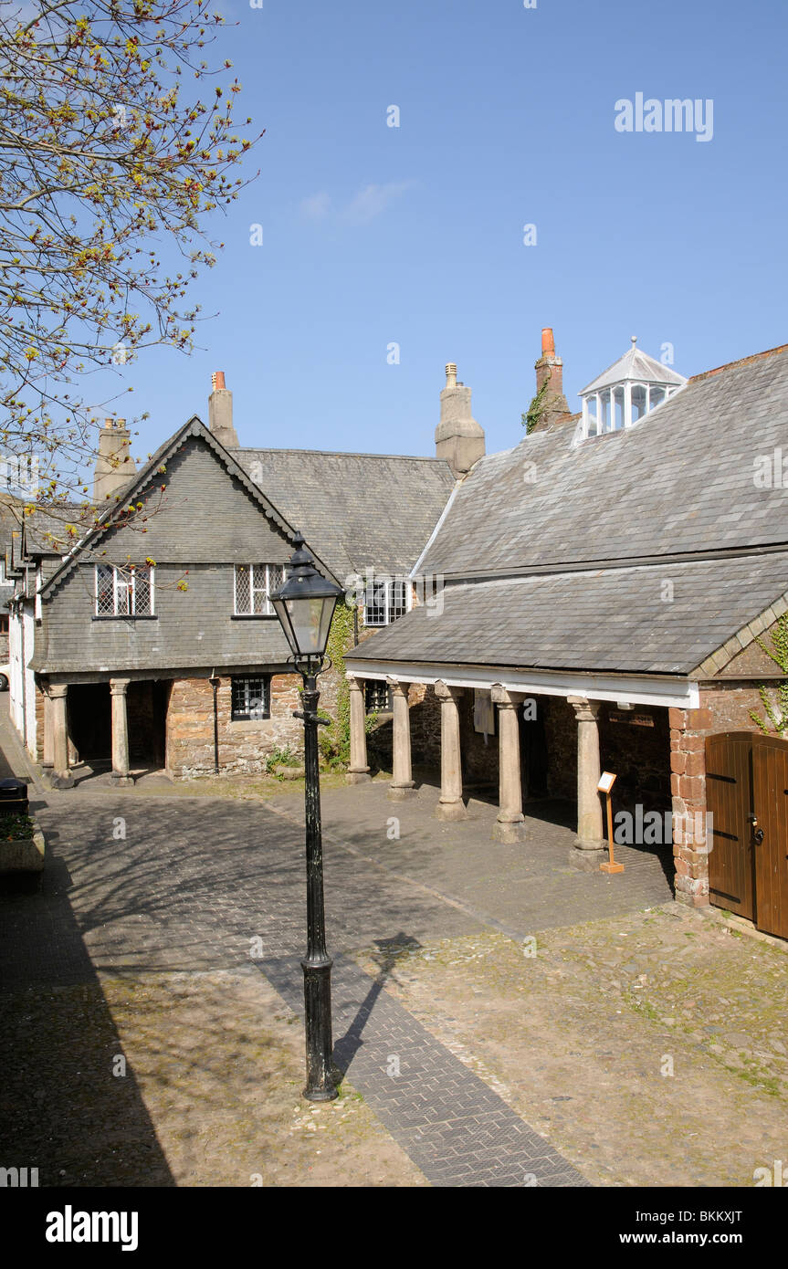 16th Century Guildhall on Ramparts Walk Totnes town centre south Devon ...