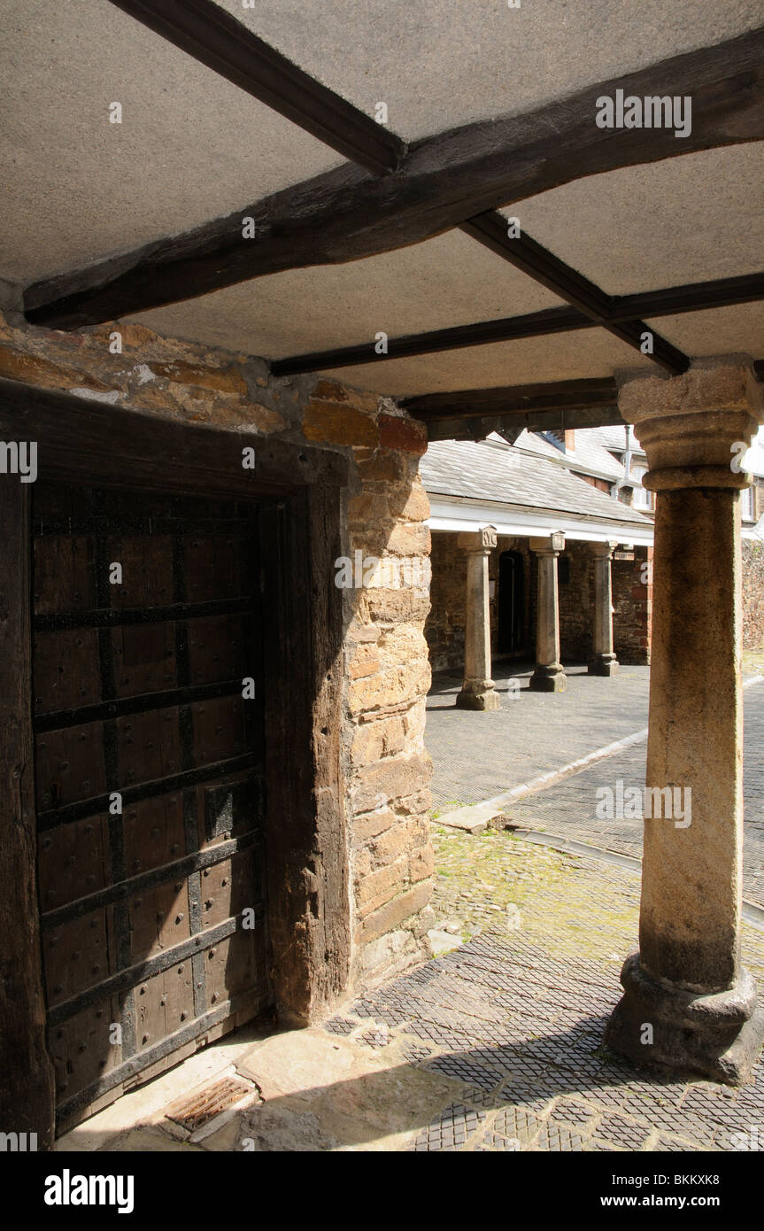 16th Century Guildhall on Ramparts Walk Totnes town centre south Devon ...