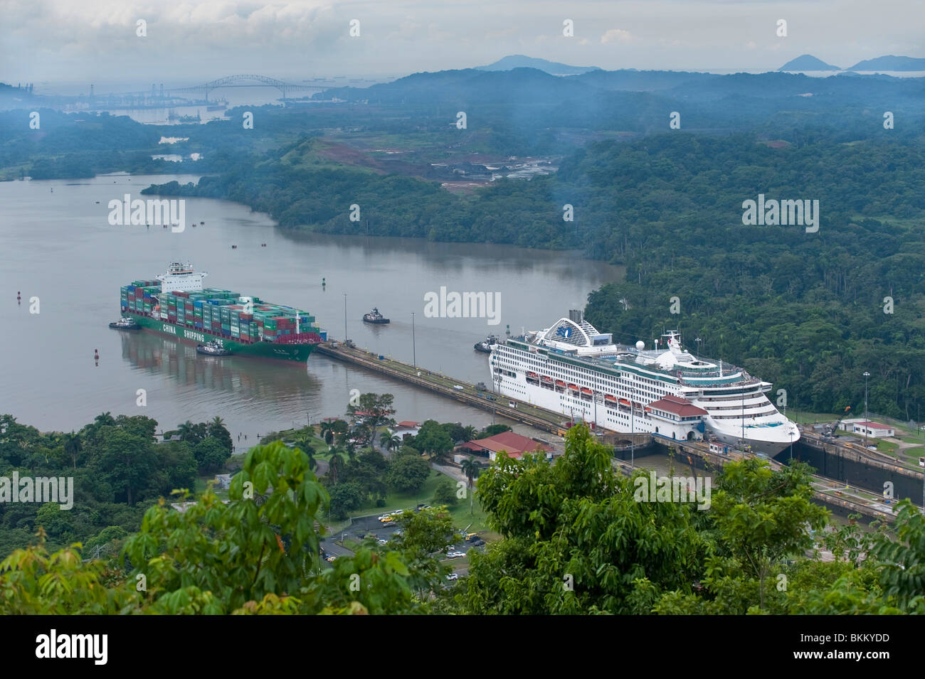 Luxury Cruise Ship Dawn Princess Transiting Pedro Miguel Locks, Panama ... Luxury Cruise Ship Dawn Princess Transiting Pedro Miguel Locks, Panama ...