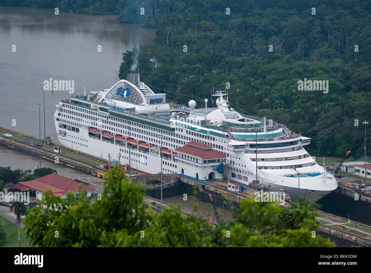 Luxury Cruise Ship Dawn Princess Transiting Pedro Miguel Locks, Panama ... Luxury Cruise Ship Dawn Princess Transiting Pedro Miguel Locks, Panama ...