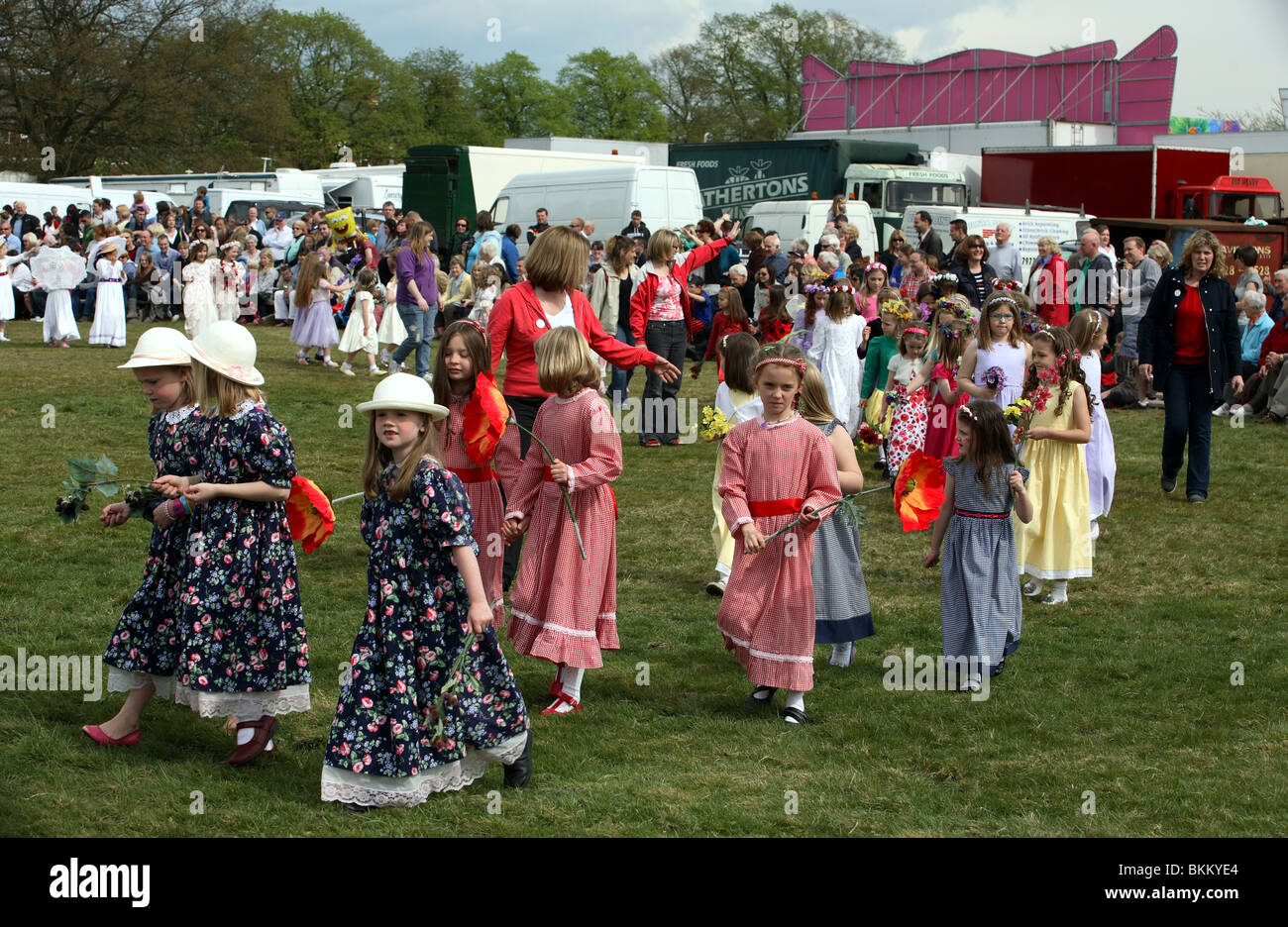 The annual Royal Mayday procession Knutsford Stock Photo - Alamy