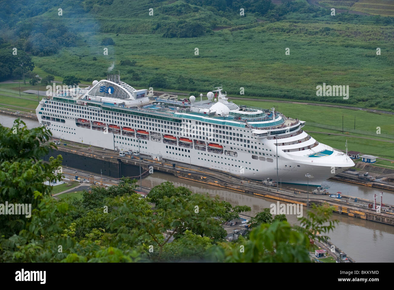 Luxury Cruise Ship Dawn Princess Transiting Pedro Miguel Locks, Panama ... Luxury Cruise Ship Dawn Princess Transiting Pedro Miguel Locks, Panama ...