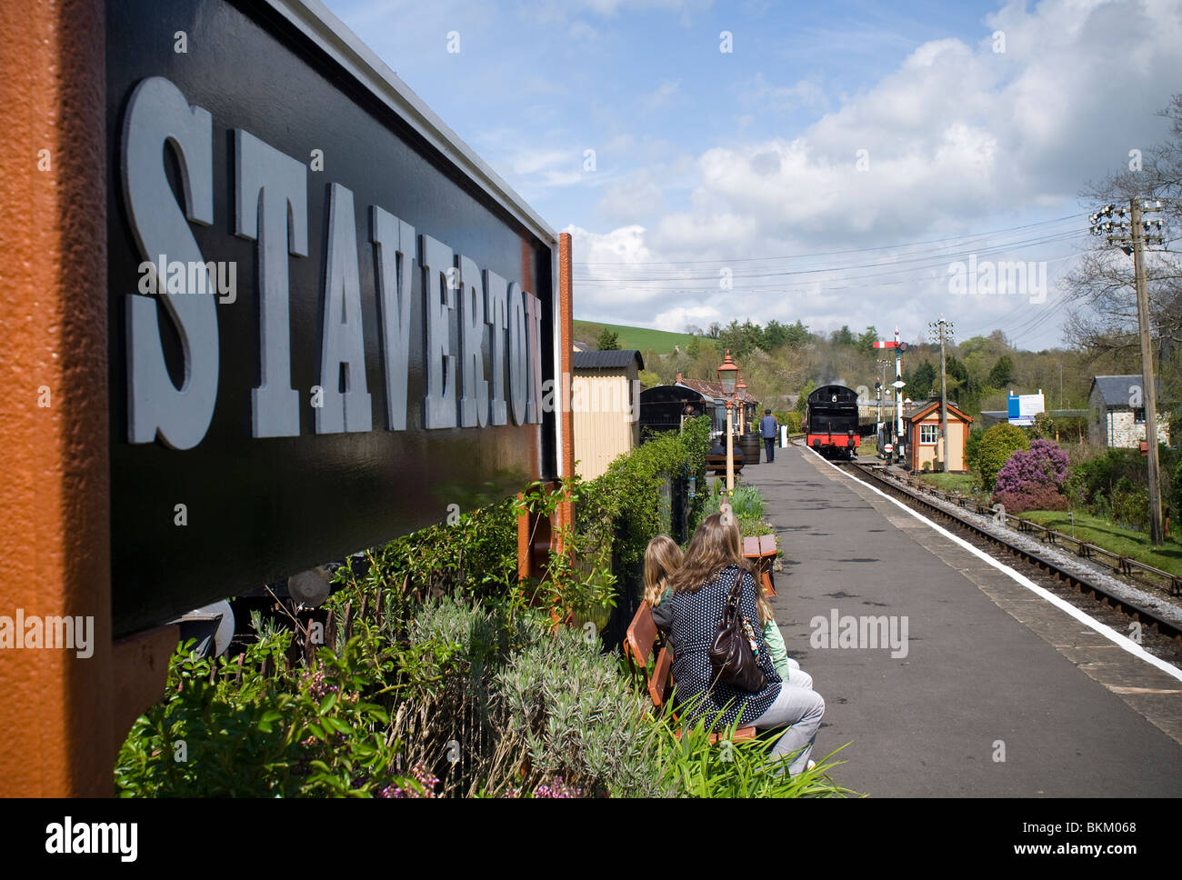 Railway buildings at Staverton railway station,commuters, commuting ...