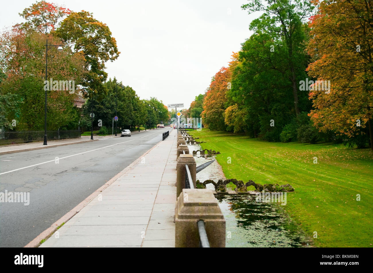Ekaterina's park in the autumn in a Pushkin town, St. Petersburg ...