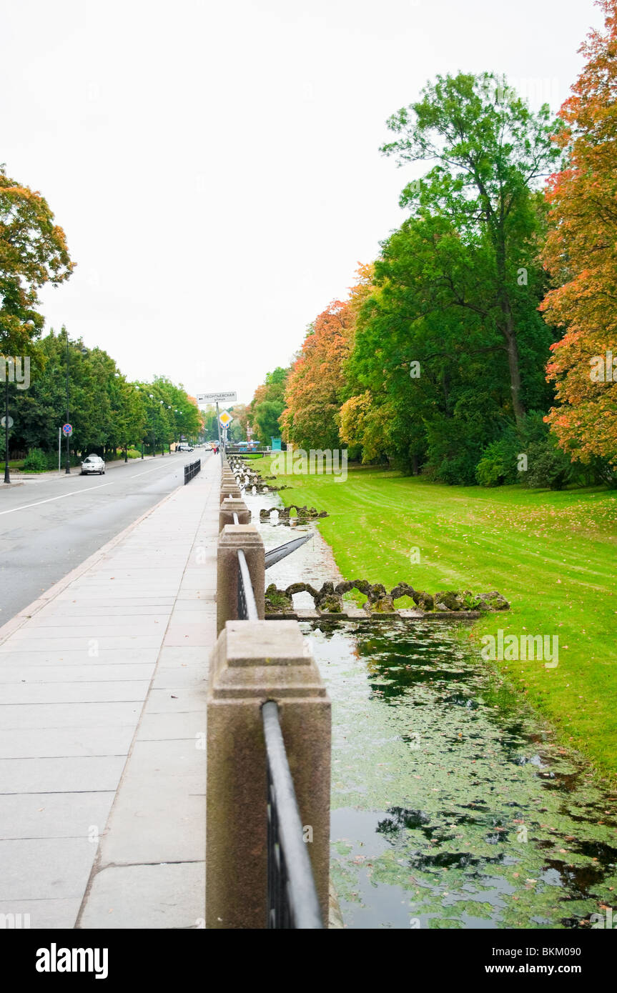 Ekaterina's park in the autumn in a Pushkin town, St. Petersburg ...