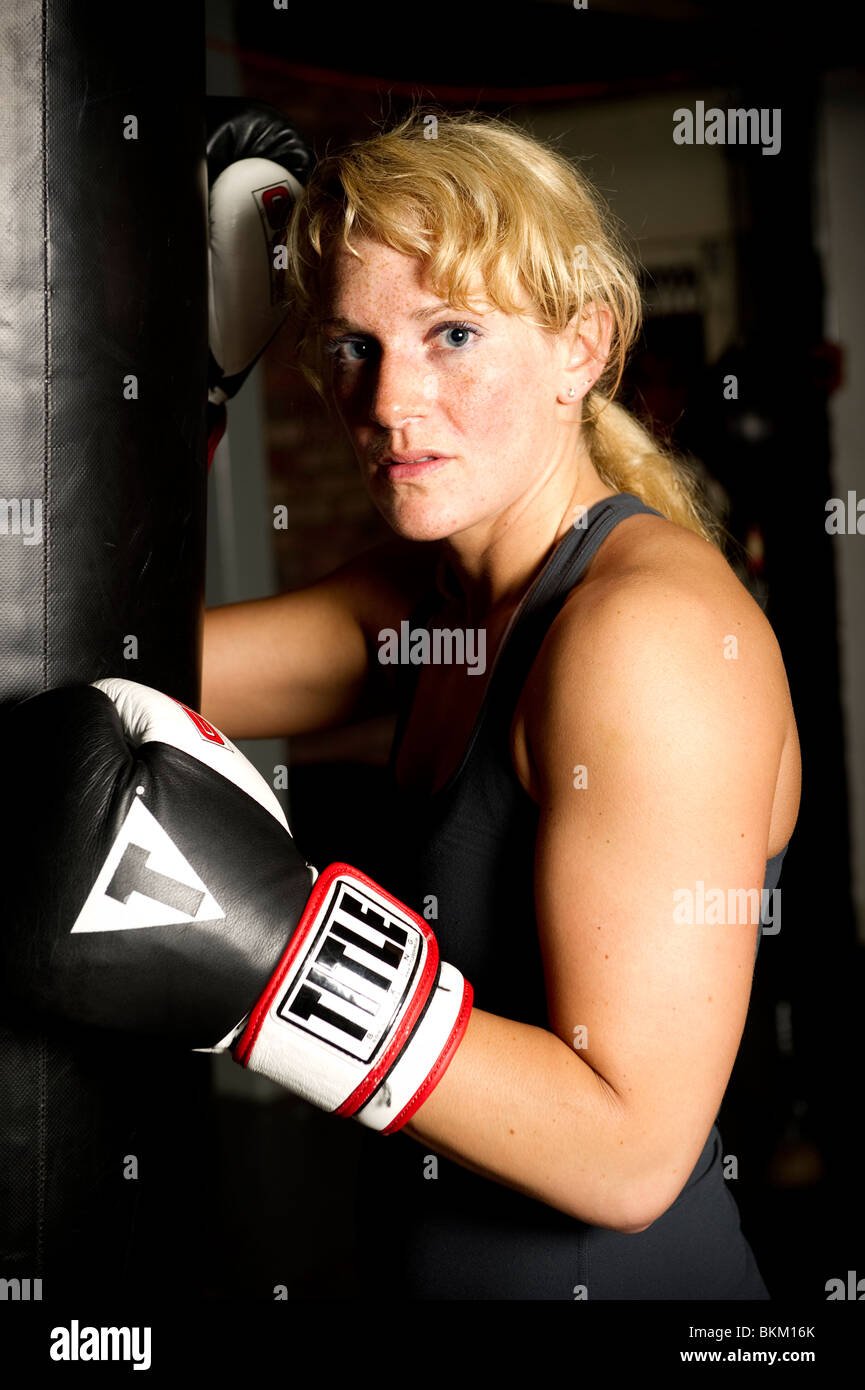 Female boxer training in a gym Stock Photo - Alamy