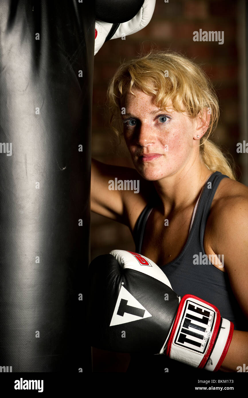 Female boxer training in a gym Stock Photo - Alamy